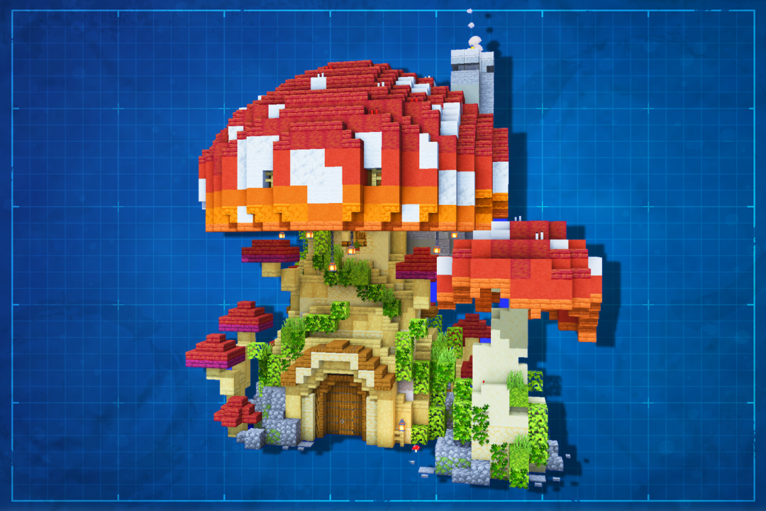 Minecraft - Mycelium Toadstool Cottage | Download [Charliecustard Builds]