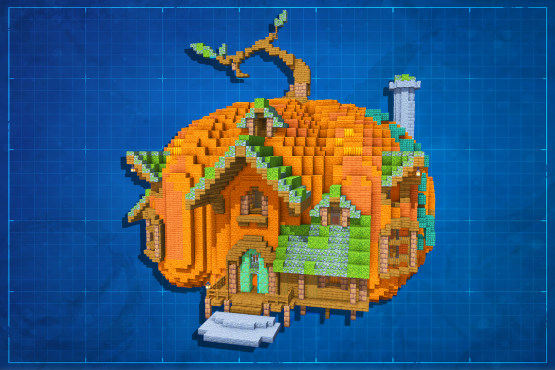Minecraft Halloween Pumpkin House | 3D Guide @ Charliecustard Builds