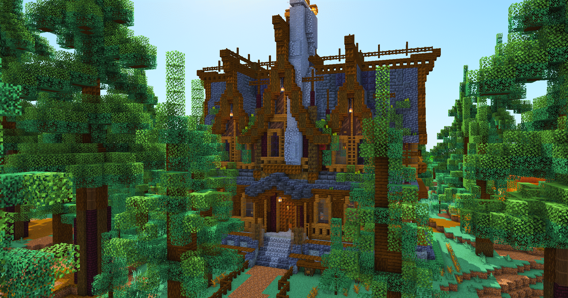 Minecraft Halloween Dark Manor | 3D Guide @ Charliecustard Builds