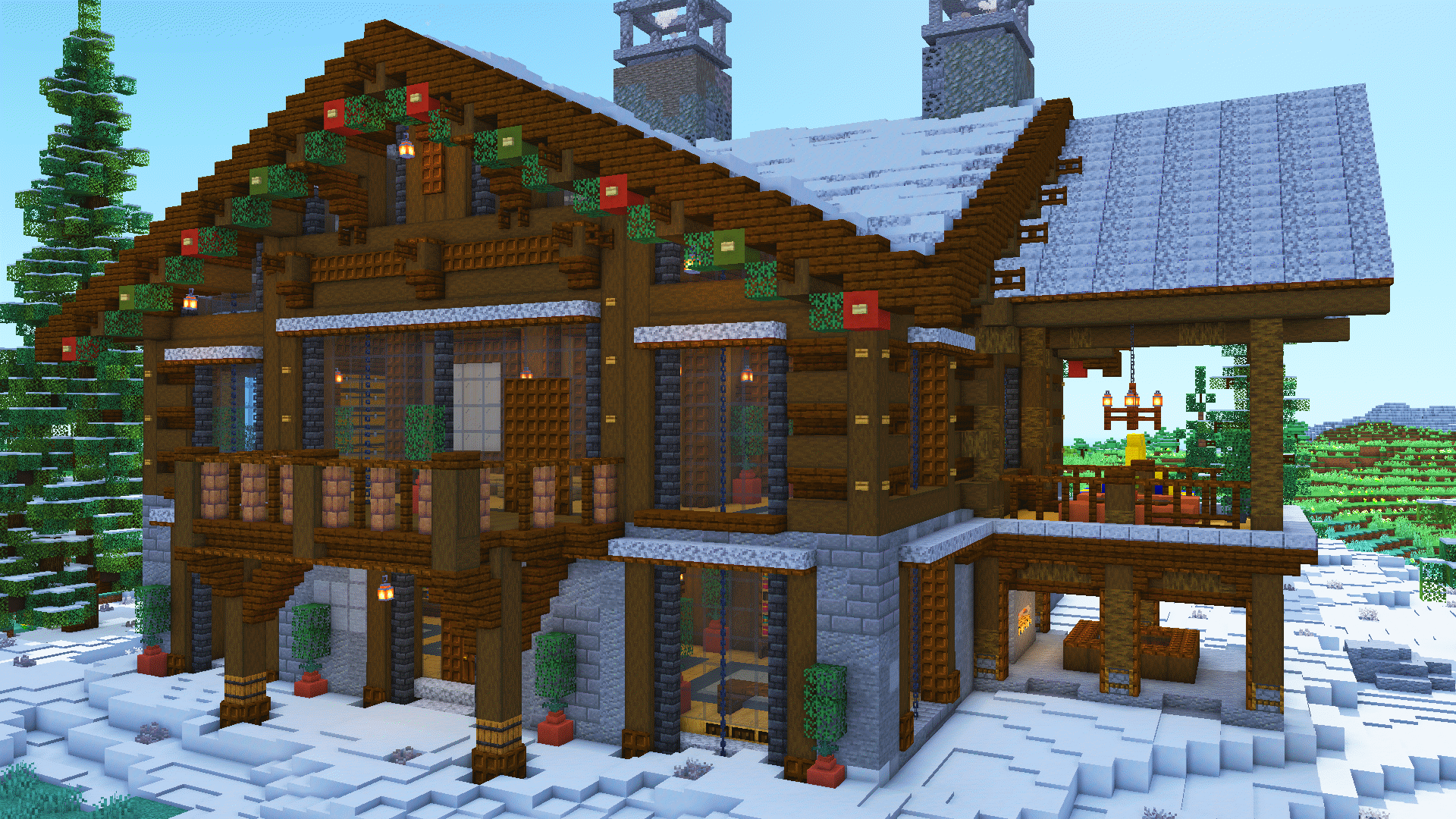 Christmas Log Cabin Retreat | 3D Guide & Download @ Charliecustard Builds