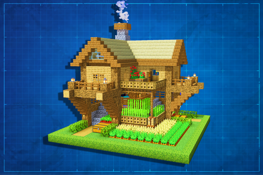 Minecraft Starter House #85 | 3D Guide @ Charliecustard Builds