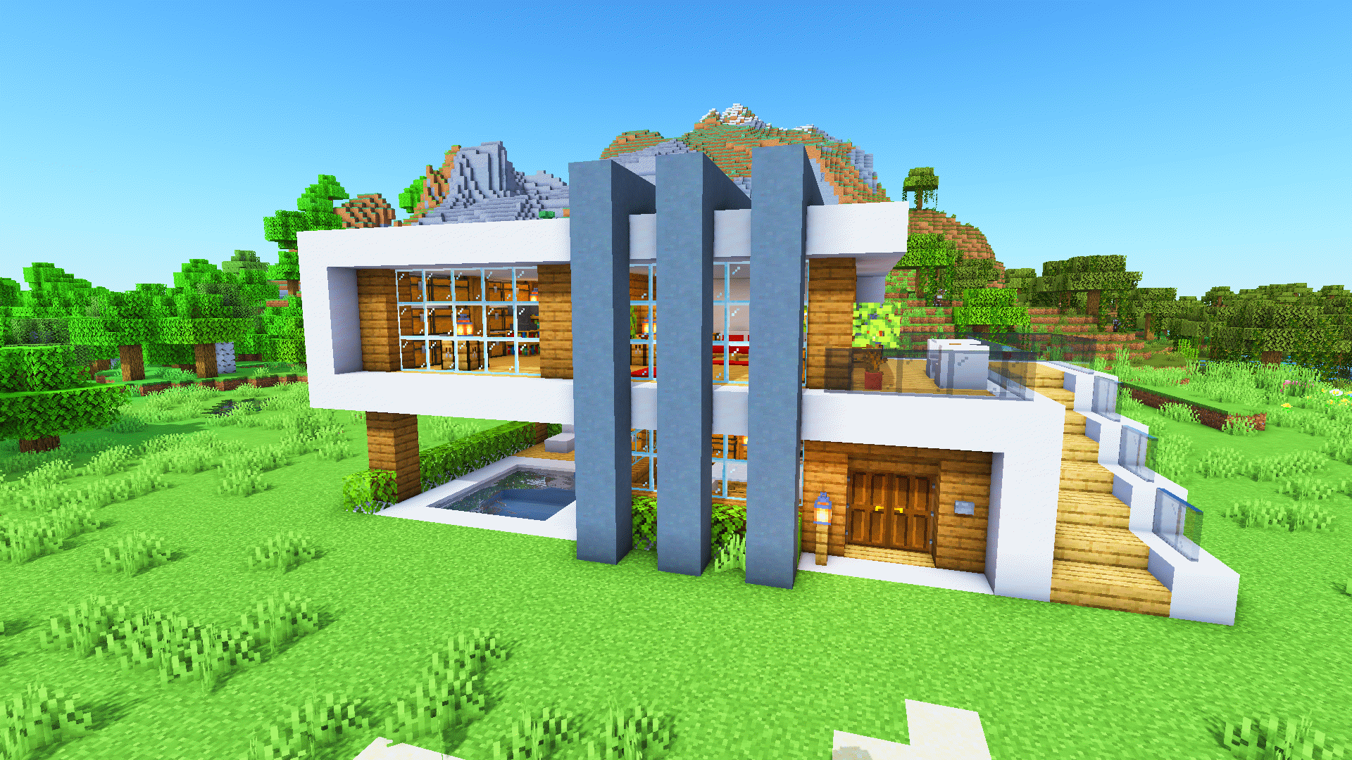 Minecraft Mini Modern Survival House | 3D Guide @ Charliecustard Builds