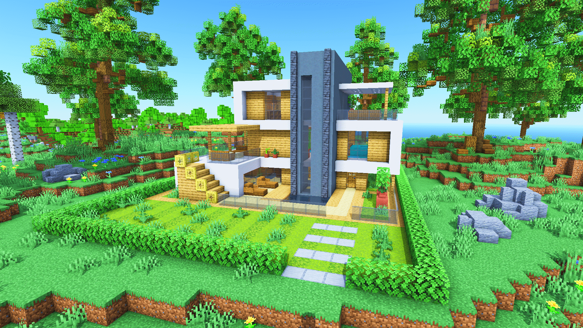 Minecraft Mini Modern House | 3D Guide @ Charliecustard Builds