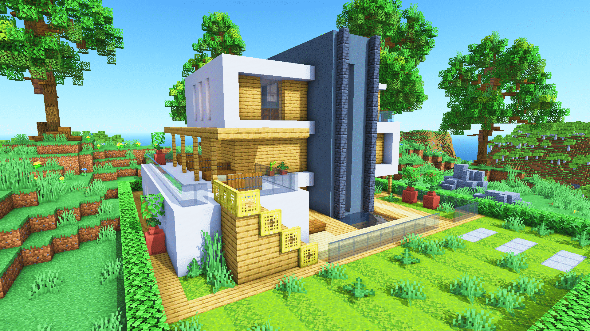 Minecraft Mini Modern House | 3D Guide @ Charliecustard Builds
