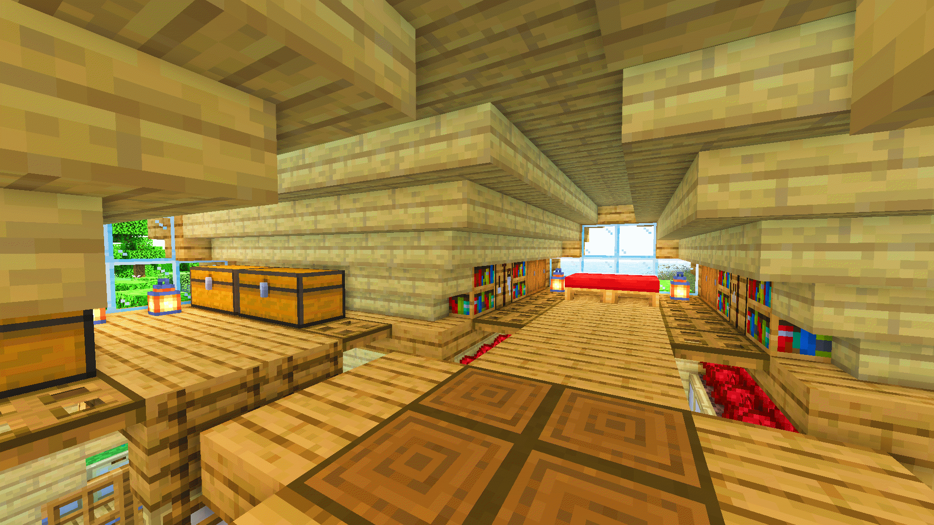 Minecraft Wooden House Interior Design Wooden Mountain House!