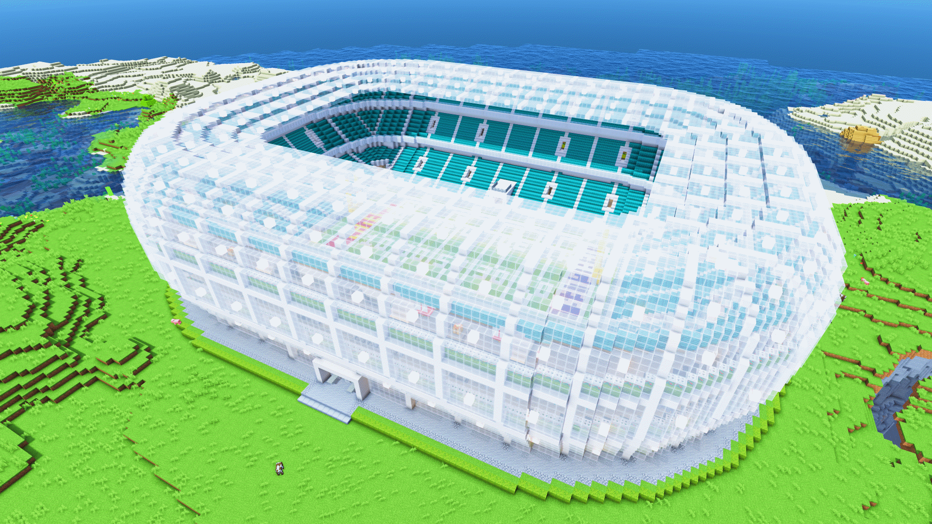 Minecraft Soccer Field Awesome Stadium SK Mineslavia ... Roof + Nice
