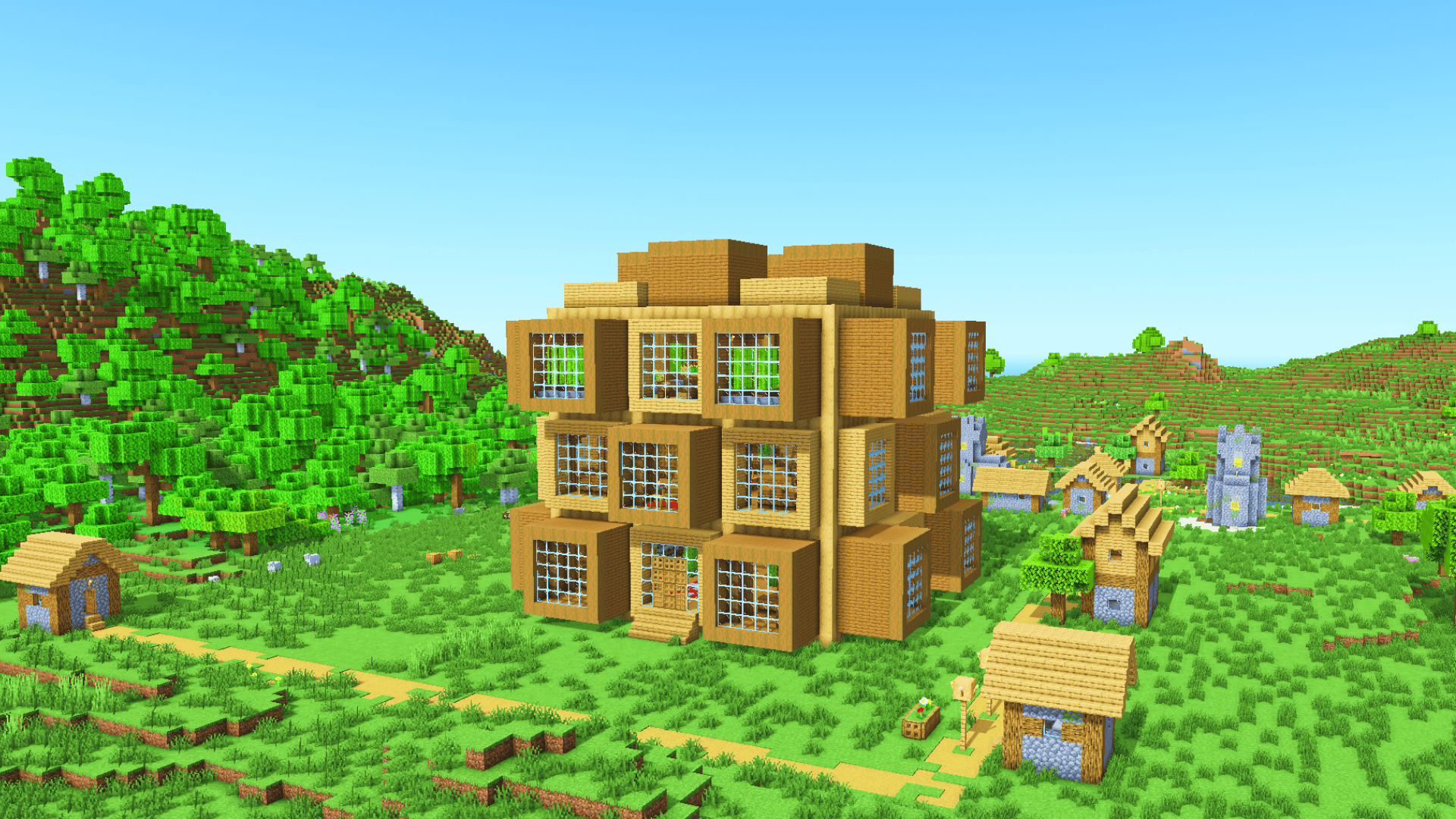 Minecraft Cubic House | Wooden | 3D Guide @ Charliecustard Builds