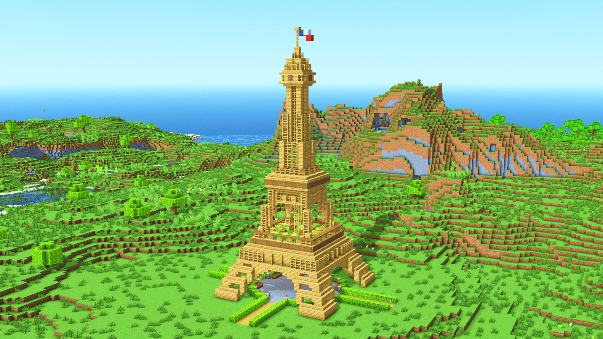 Minecraft Eiffel Tower Survival Base | 3D Guide @ Charliecustard Builds