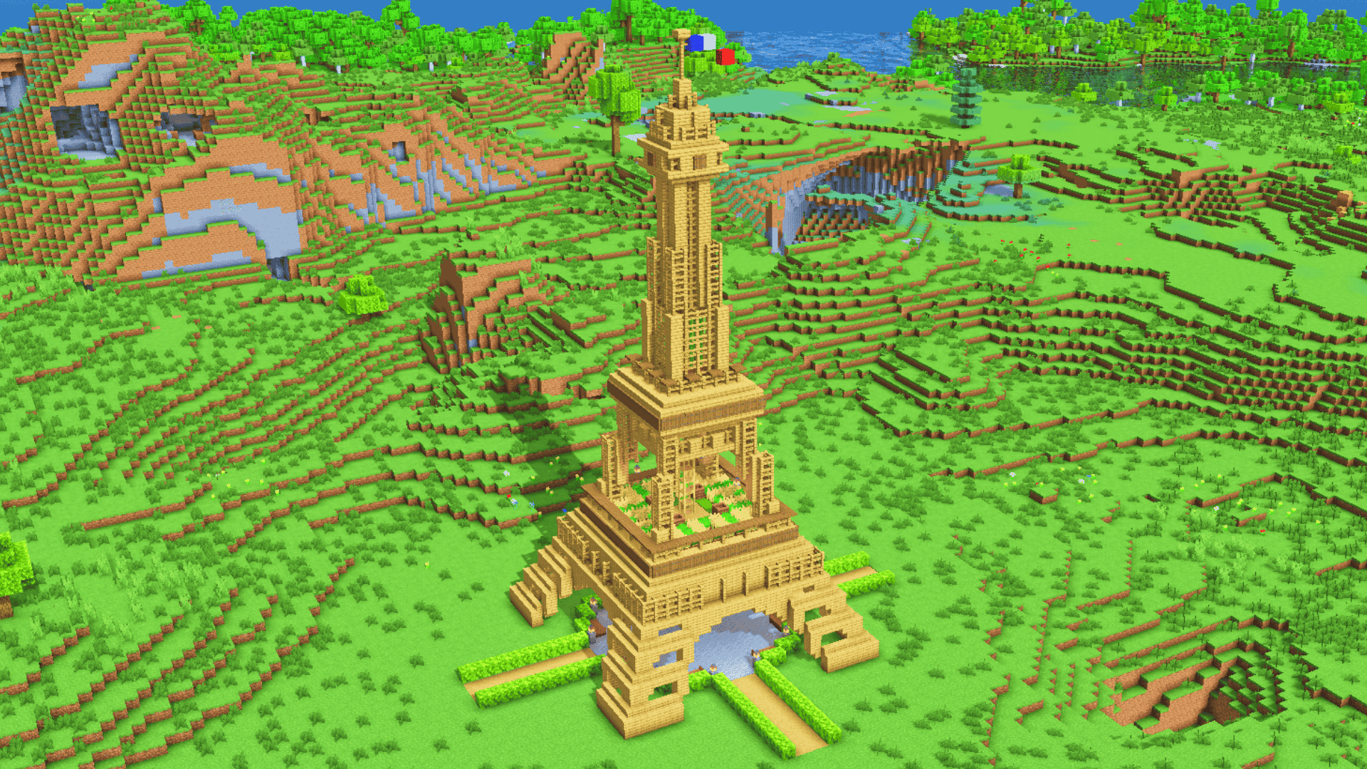Minecraft Eiffel Tower Survival Base | 3D Guide @ Charliecustard Builds