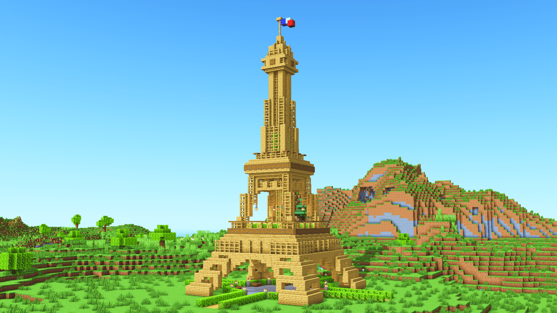 Minecraft Eiffel Tower Survival Base | 3D Guide @ Charliecustard Builds