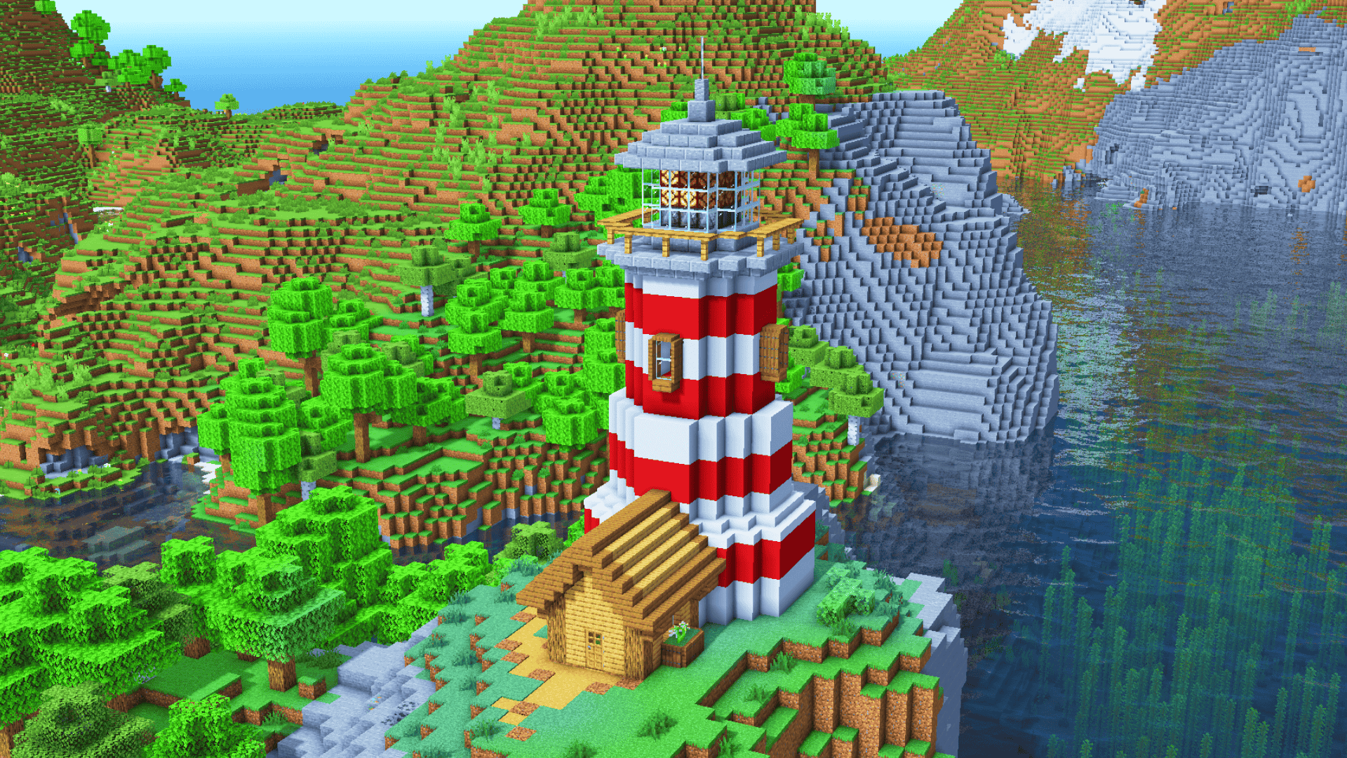 Minecraft Mini Lighthouse | 3D Guide @ Charliecustard Builds