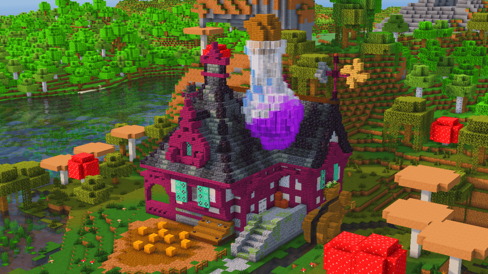 Minecraft Halloween Bewitched Cottage | 3D Guide @ Charliecustard Builds