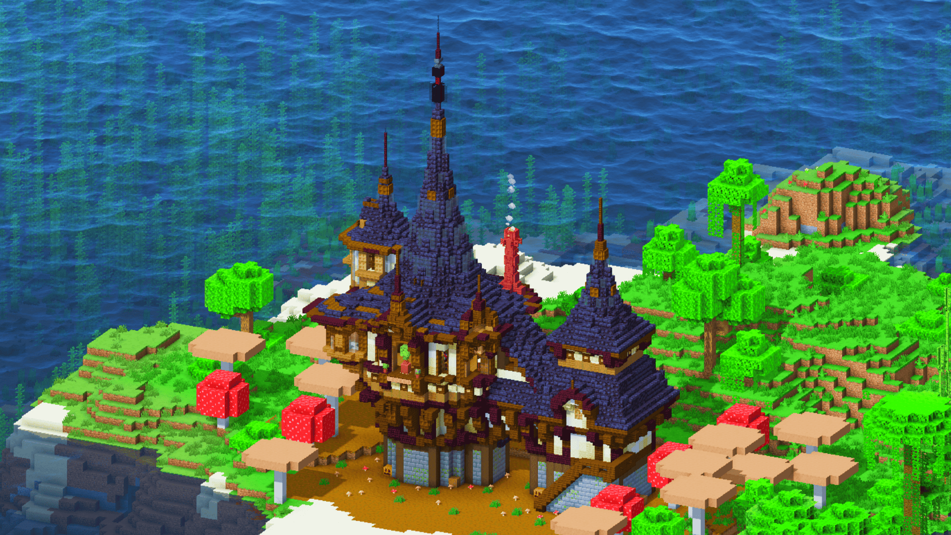 Minecraft Halloween Thorned Towers | 3D Guide @ Charliecustard Builds