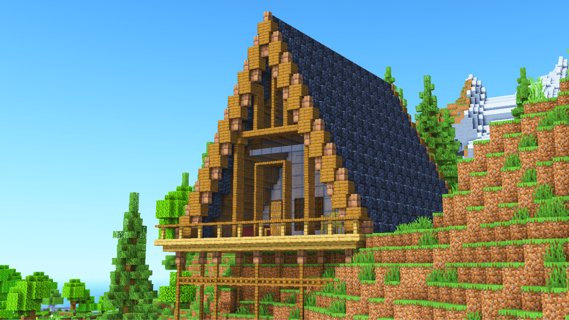 Minecraft Simple Triangle Logcabin | 3D Guide @ Charliecustard Builds